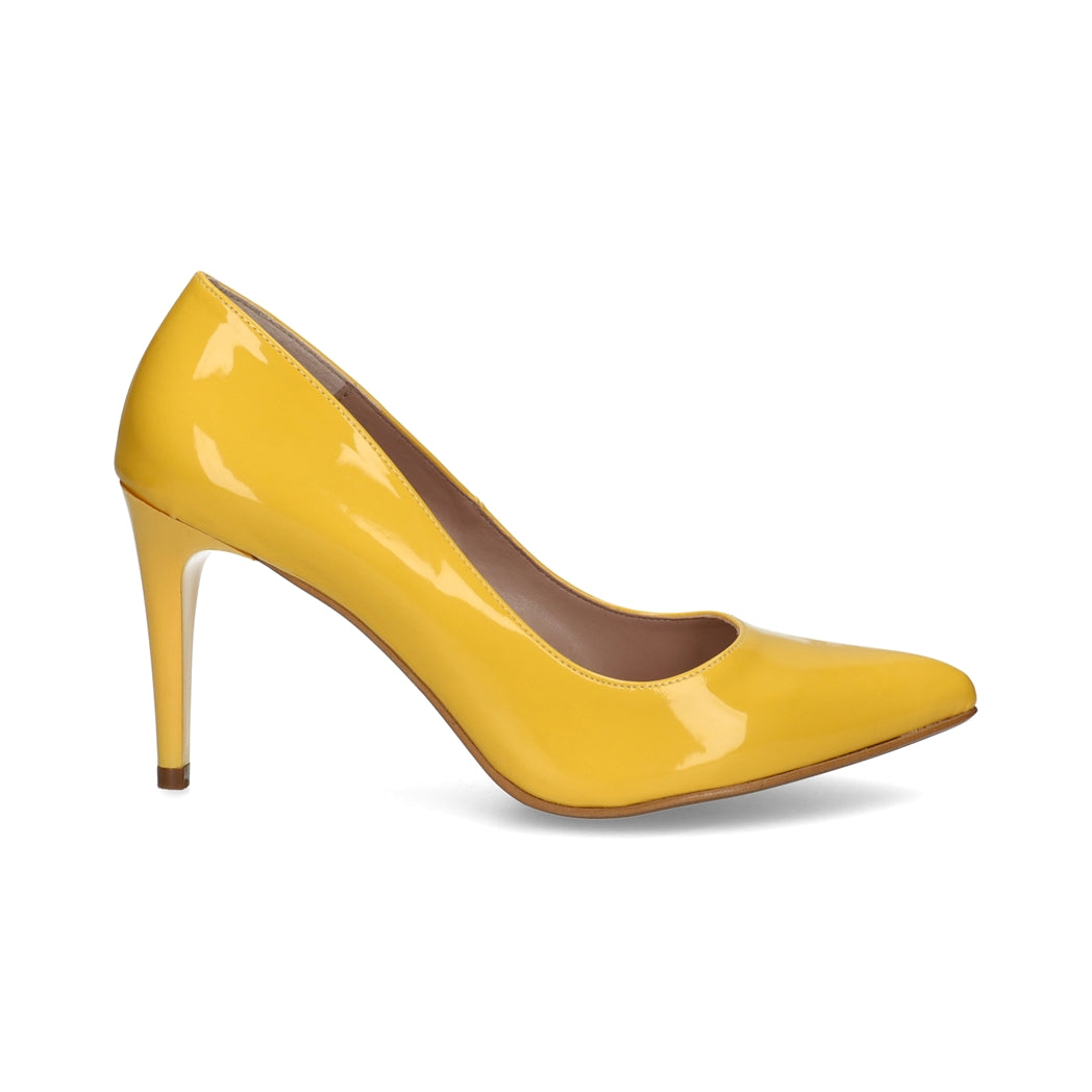 Giulia Yellow High heels Pumps - Stylish & Comfortable Glossy Leather ...
