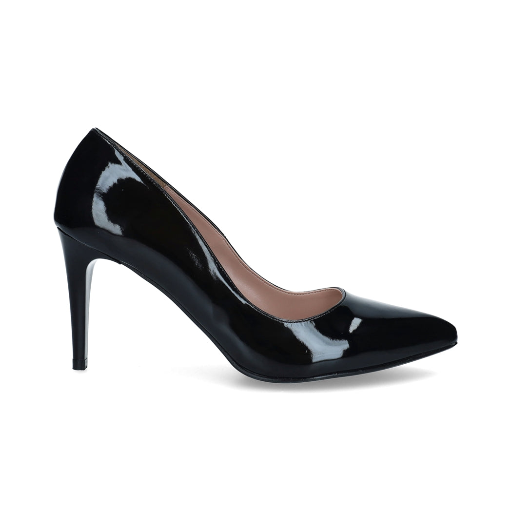 Shiny Night 8cm Heels - Stylish & Comfortable Glossy Faux Leather Pumps ...